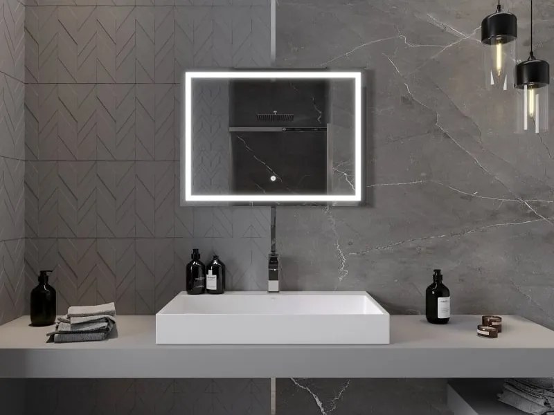 Mexen Miko koupelnové zrcadlo s osvětlením 80 x 60 cm, LED 6000K, anti-mlžné - 9819-080-060-611-00