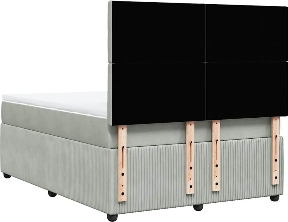 Box spring postel s matrací světle šedá 160x200 cm samet 3292394