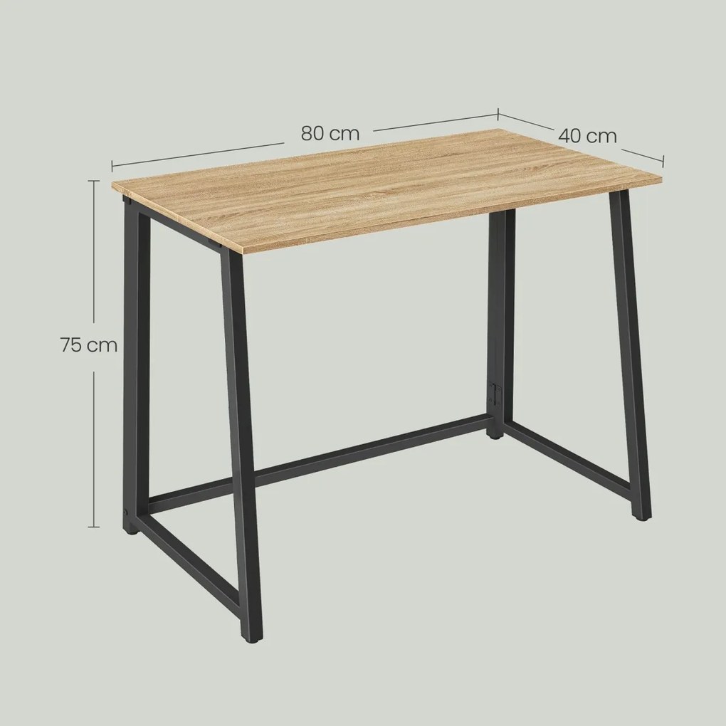 Set do pracovny ZARIMO stůl 80x40 cm dub sonoma + křeslo AVOLA VELVET světle hnědé