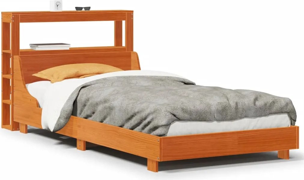 Postel bez matrace voskově hnědá 75 x 190 cm masivní borovice 3306446