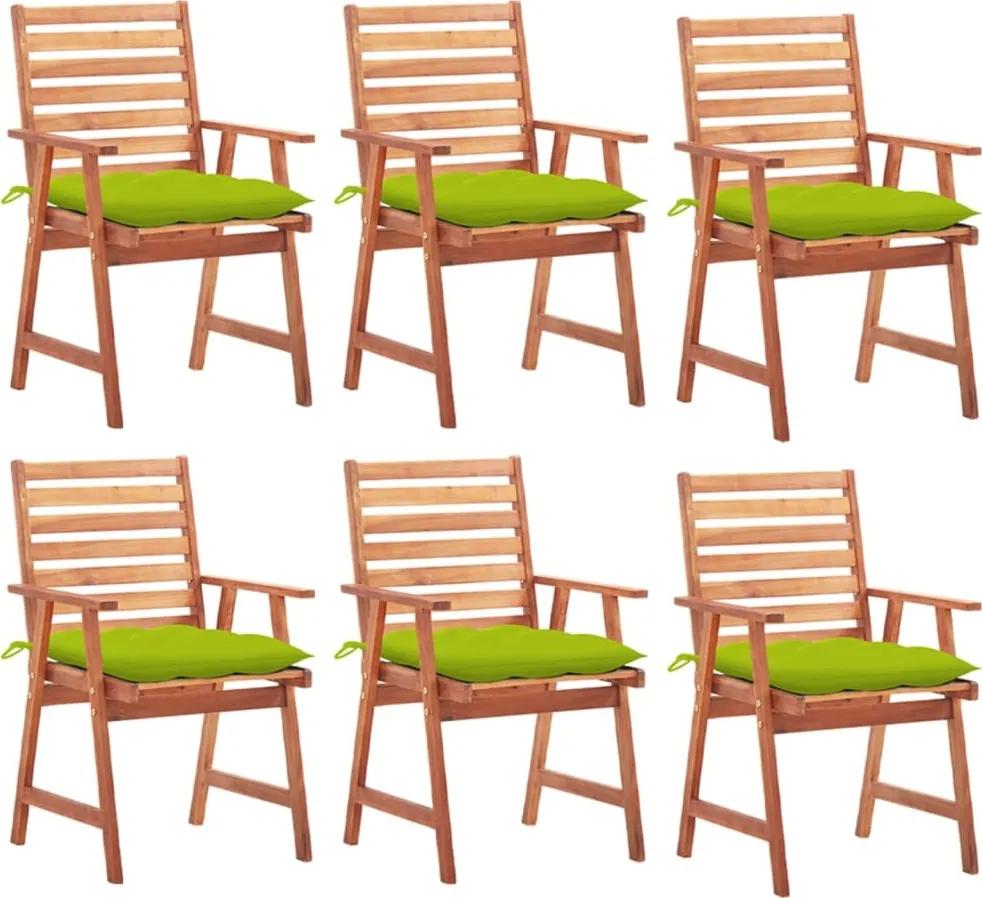 vidaXL Zahradní jídelní židle 6 ks s poduškami masivní akáciové dřevo [3078367] Barva: vínová červená
