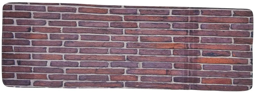 Apextextil, Protiskluzová 3D předložka Cihly, 60x180, fialová, chodba / předsíň