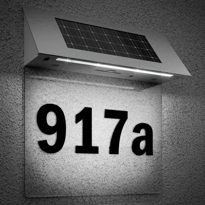 LED solární domovní číslo transparentní 105370