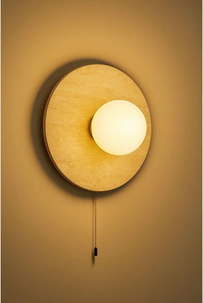 Béžové kamenné nástěnné svítidlo ø 12 cm Hilde – Opviq lights