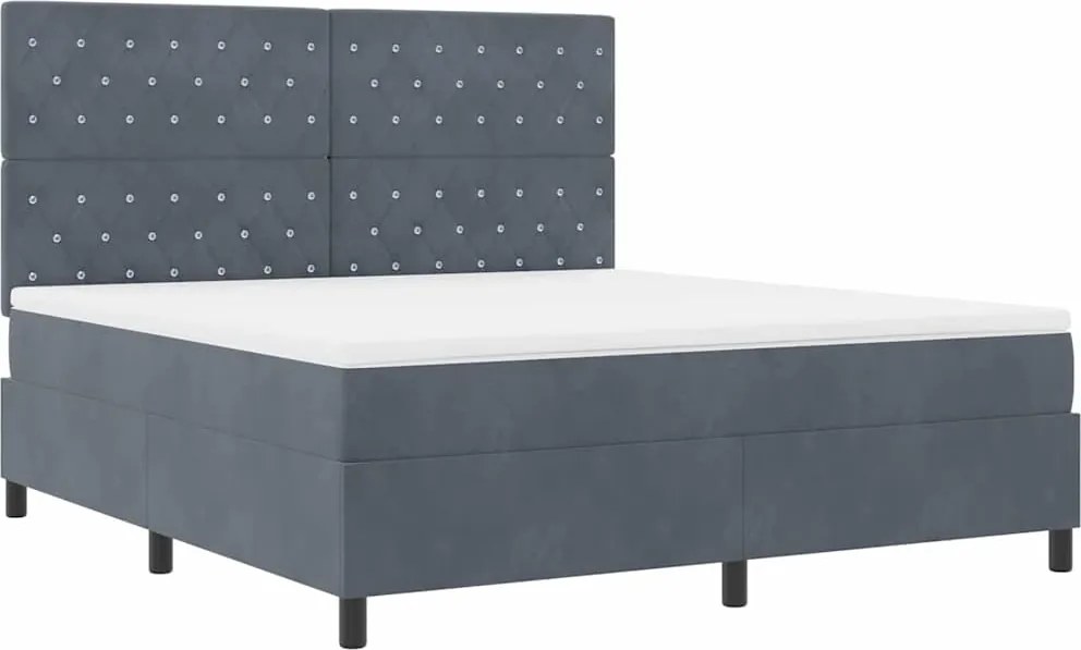 Postel s boxspringem s matrací Tmavě šedá 180 x 200 cm samet 3339783