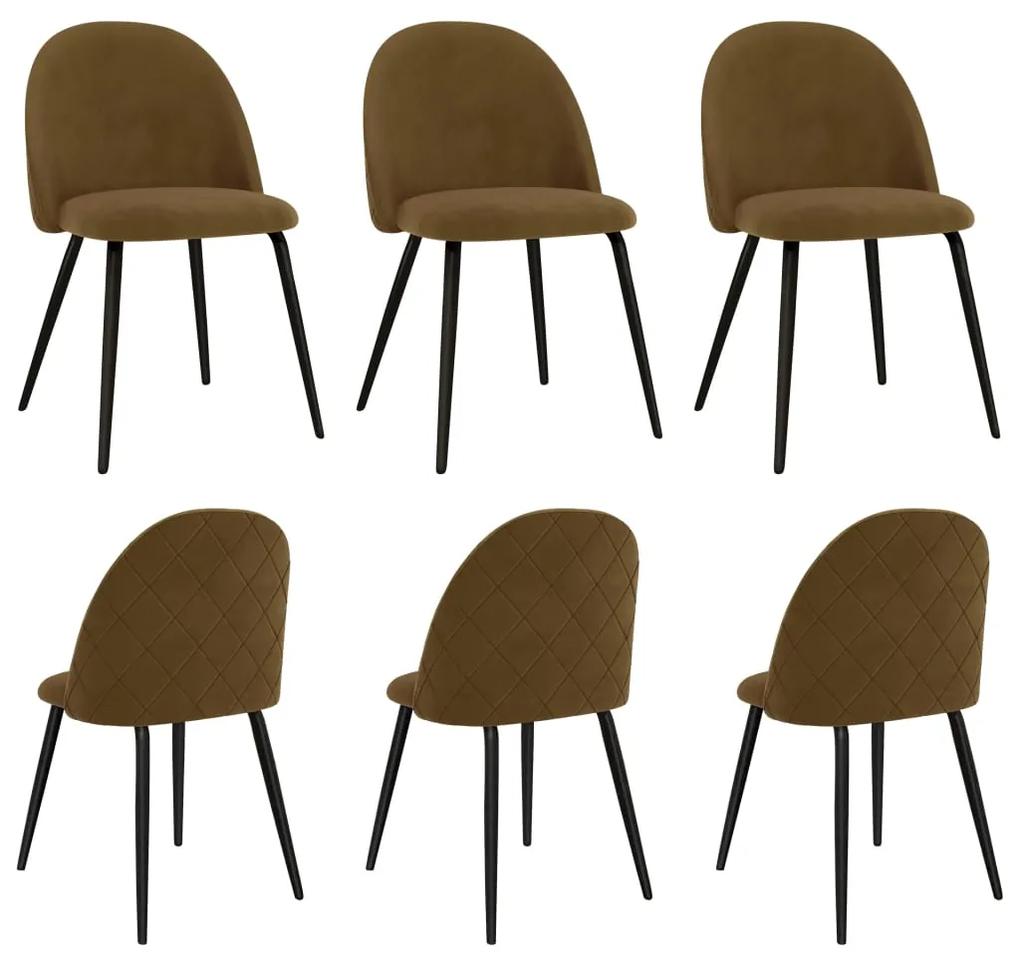 3059520 vidaXL Jídelní židle 6 ks hnědé textil
