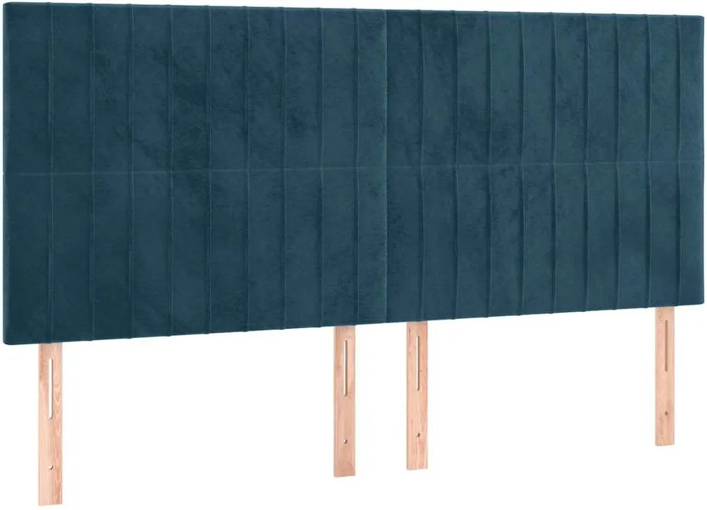 Box spring postel s matrací tmavě modrá 200x200 cm samet 3132823
