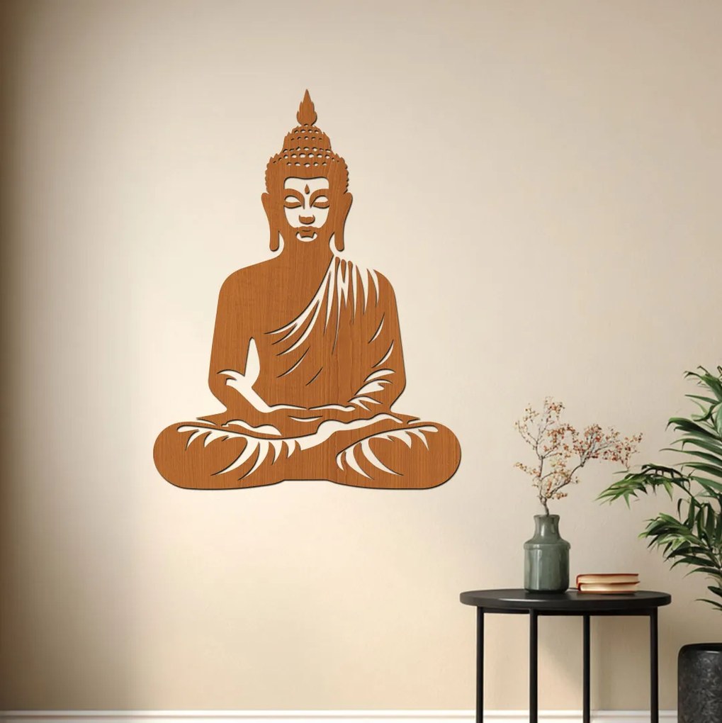 dřevo života Dřevěný obraz Buddha – Energie klidu Zvolte rozměr (cm): 46x60, Zvolte barvu dekoru: Černá