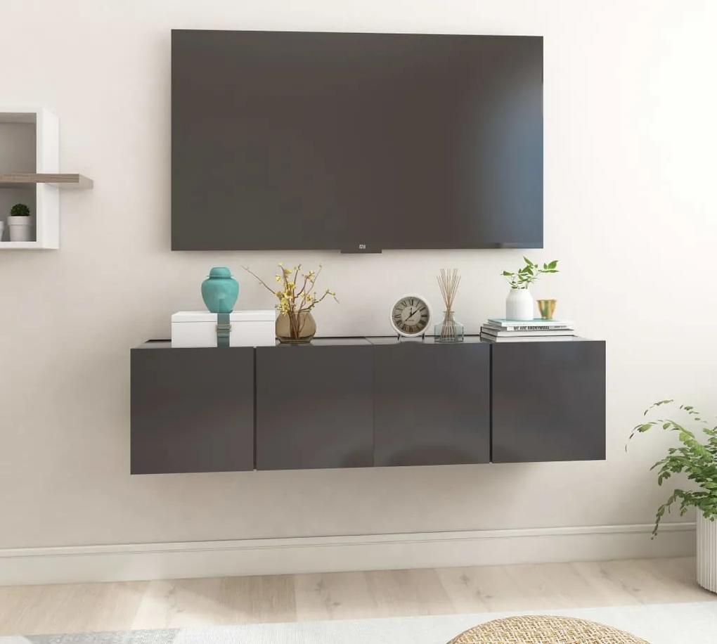 vidaXL Závěsné TV skříňky 2 ks 60x30x30 cm kompozitní dřevo [804509] Barva: Černá