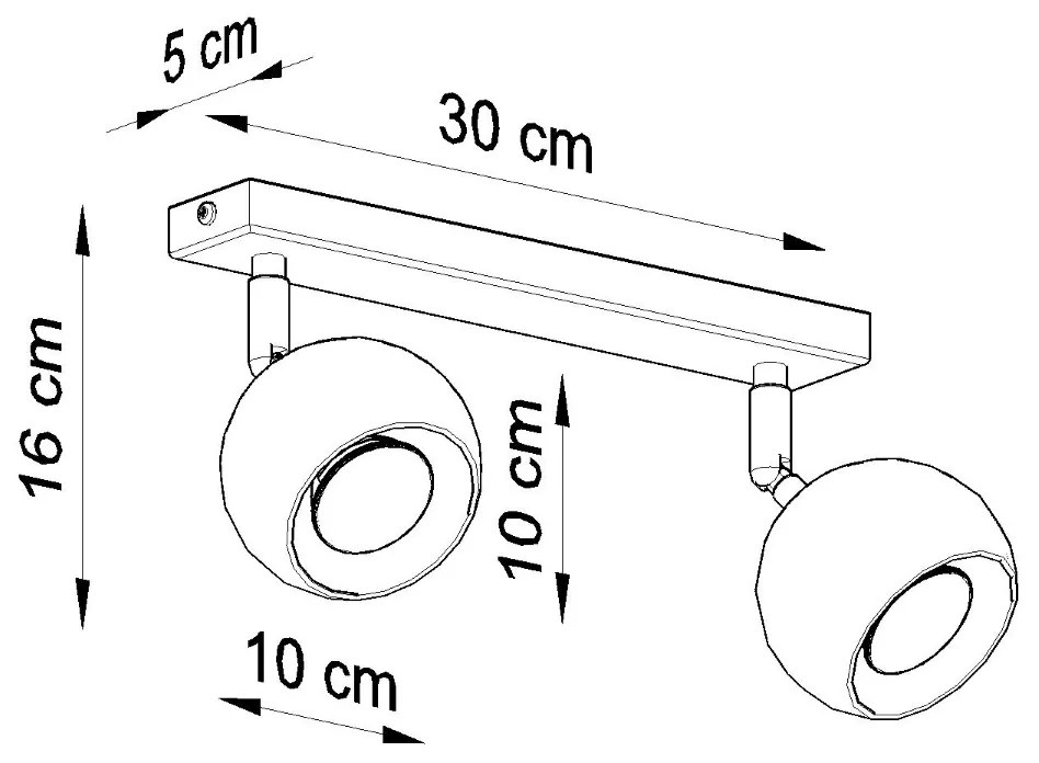 Sollux Lighting Stropní svítidlo OCULARE 2 Černá