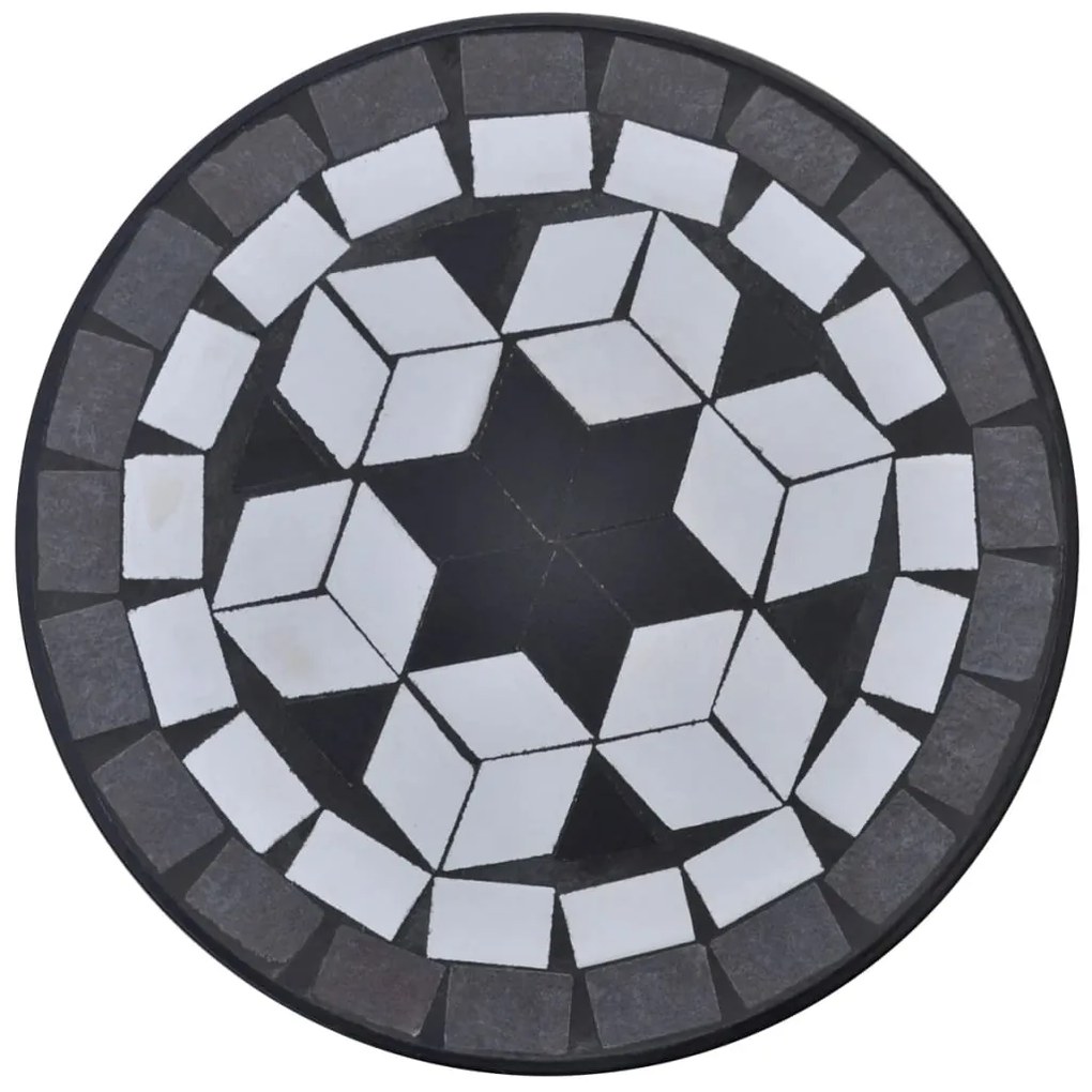 Mozaikový stolek na květiny černý a bílý - Default Title