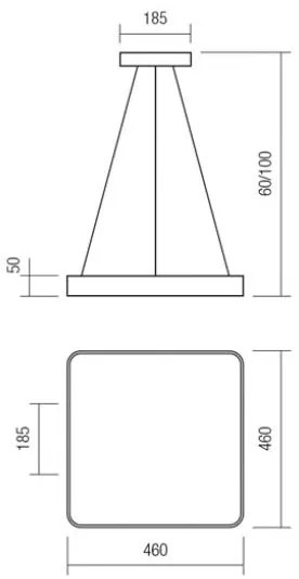 Redo 01-1124 - LED Lustr na lanku SCREEN LED/48W/230V 3000K