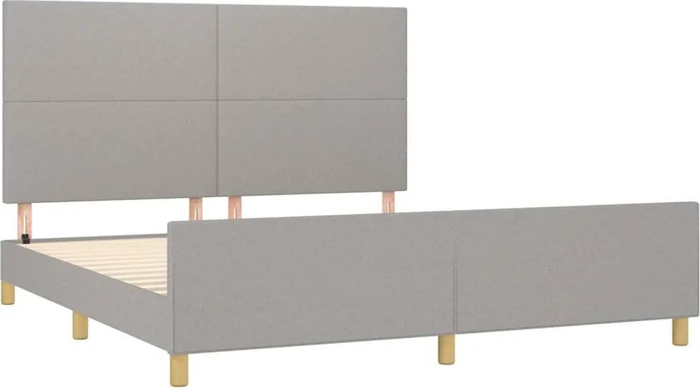 Rám postele bez matrace světle šedý 160 x 200 cm textil 3124903