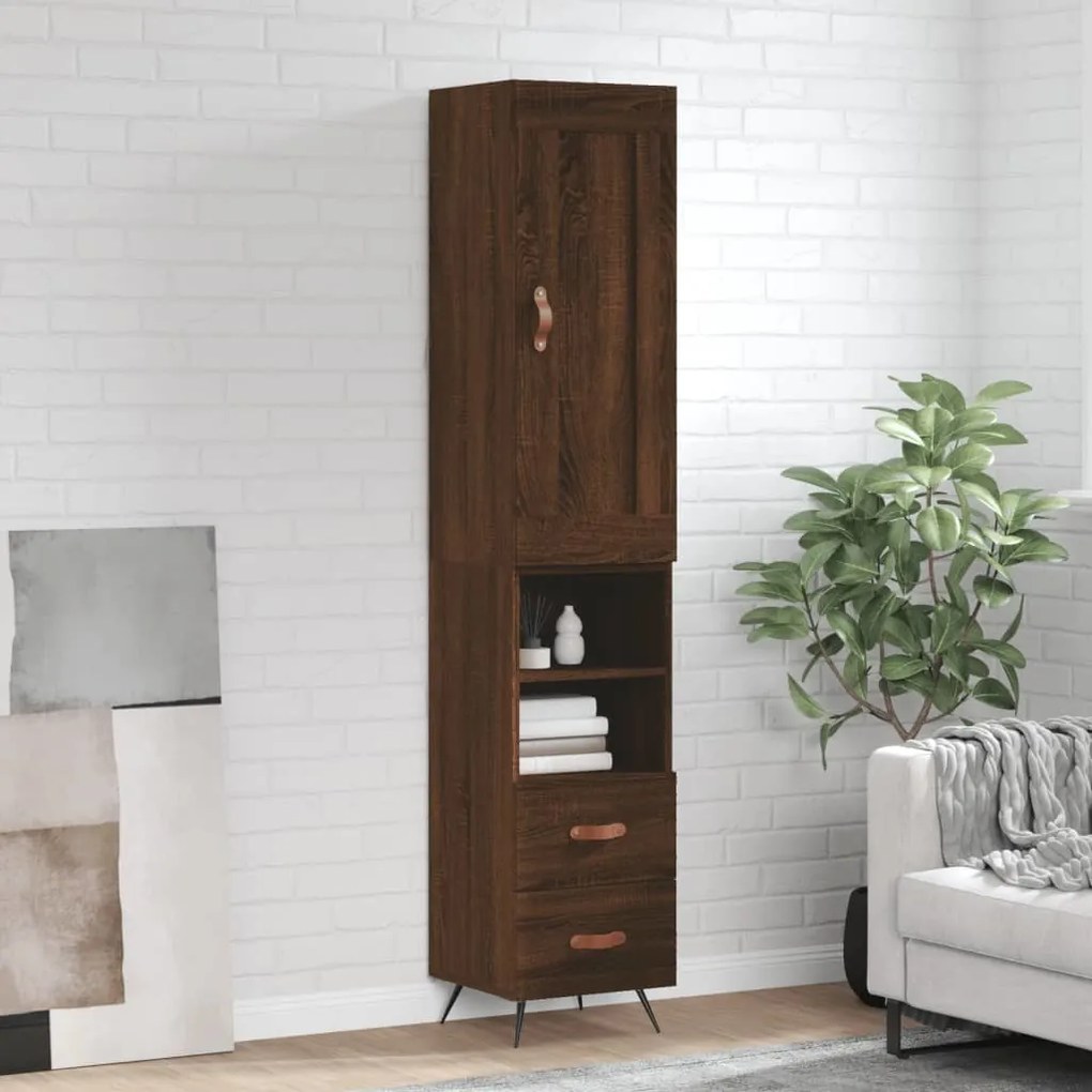 vidaXL Skříň highboard 34,5 x 34 x 180 cm kompozitní dřevo [3200234] Barva: Betonová šedá