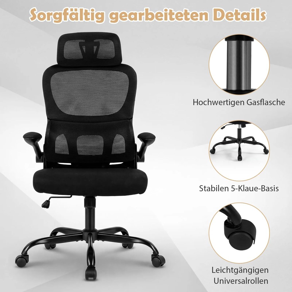 Costway Ergonomická kancelářská židle Stolní židle s bederní opěrkou