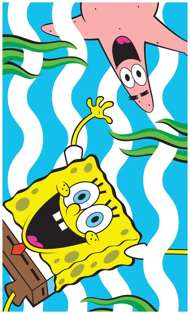 Dětský ručník Spongebob a Patrik - 100% bavlna - 30 x 50 cm