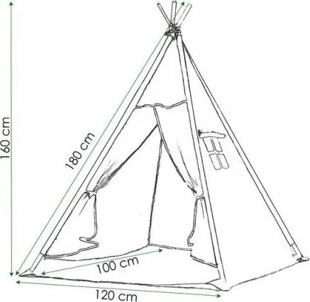 Teepee stan pro děti SPRINGOS Tmavě modrý s hvězdami