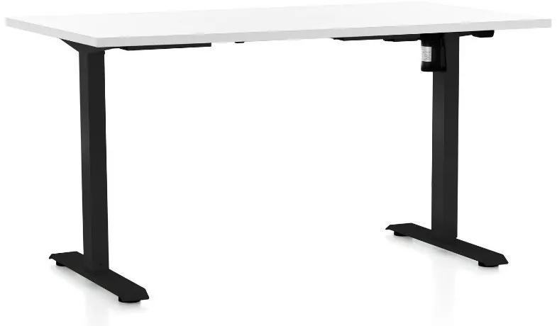 Výškově nastavitelný stůl OfficeTech A, 120 x 80 cm - černá podnož Barva: Buk
