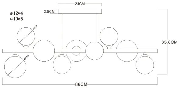Globo 56133-9D - LED Lustr na tyči RIHA 9xG9/3W/230V