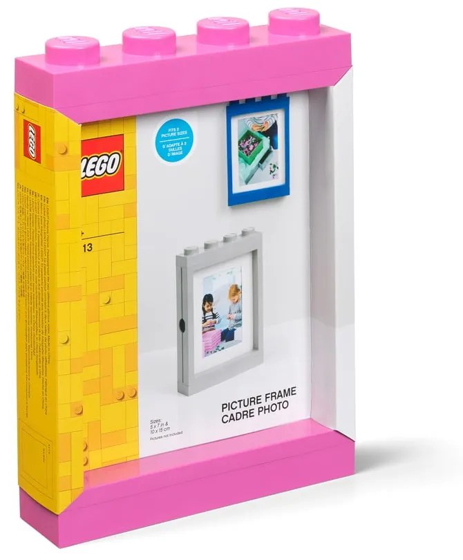Růžový rámeček na fotku LEGO®, 19,3 x 26,8 cm