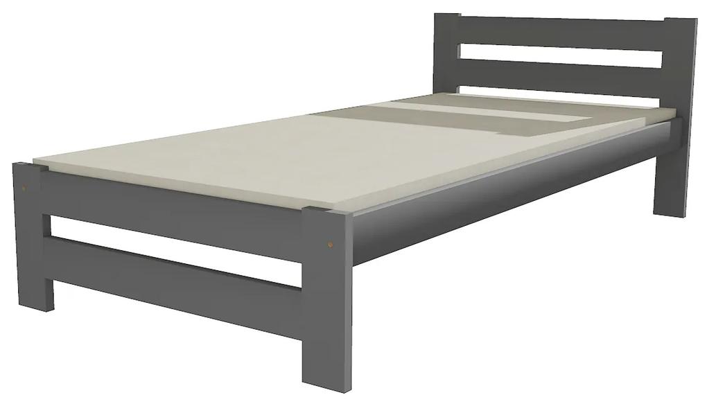 Dřevěná postel VMK 5B 140x200 borovice masiv - šedá
