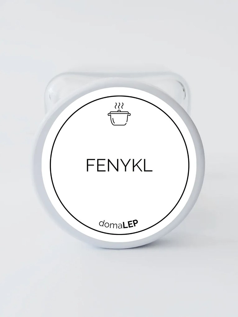 Samolepka na kořenky FENYKL bílá 5 cm základní písmo