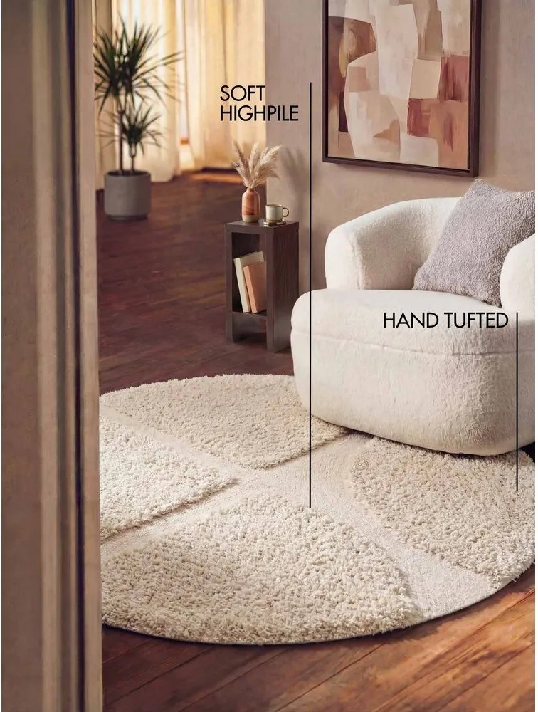 Krémový ručně tkaný kulatý koberec ø 150 cm Lambeth Jasper – Ted Baker