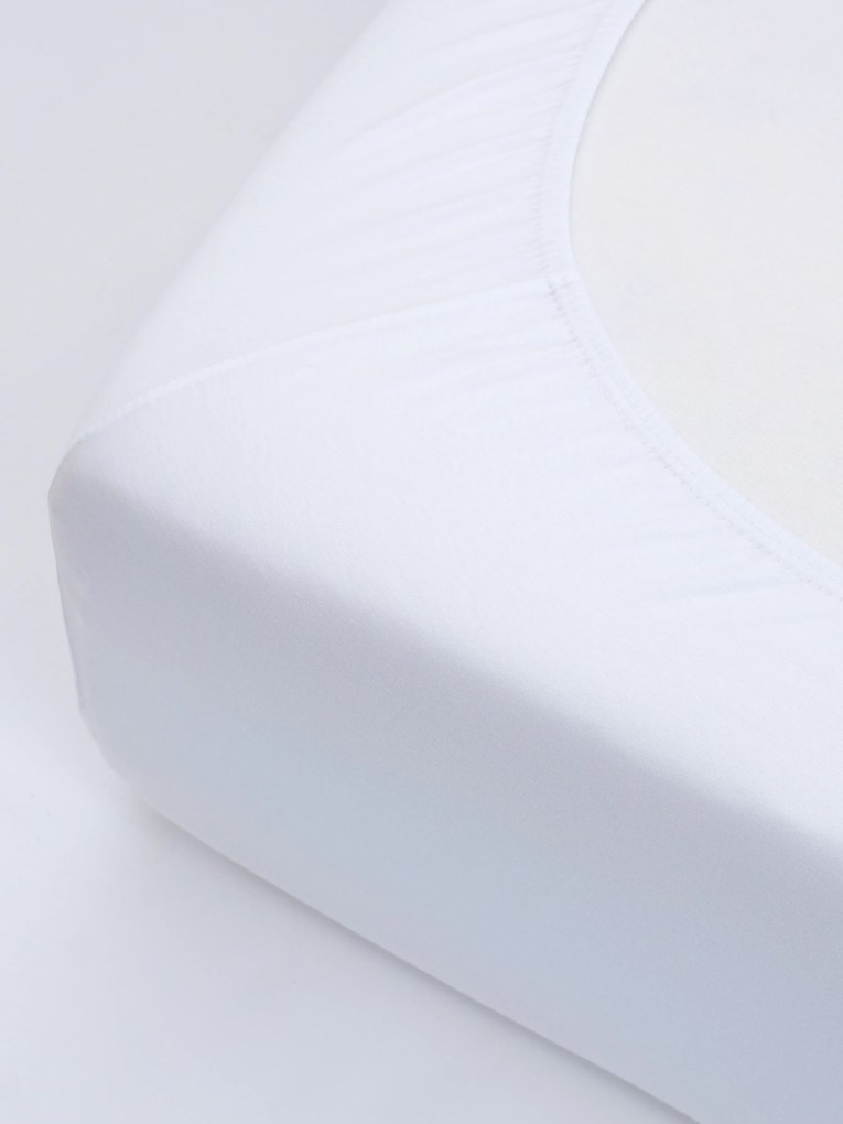 MK Lůžkoviny Jersey prostěradlo s elastanem 220 × 200 cm – bílé