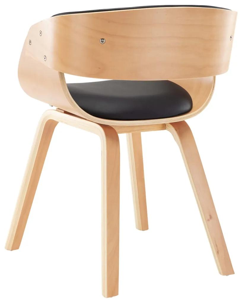 Jídelní židle černá ohýbané dřevo a umělá kůže,  283113
