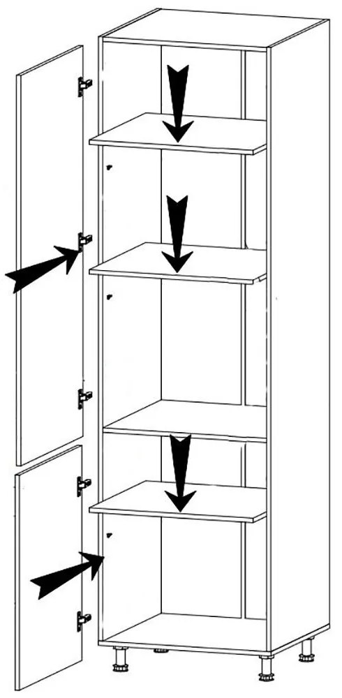 PROVENCE k | vysoká skříňka D60R-L potravinová | LEVÁ | 60 cm | SOKL v CENĚ | bílá/andersen
