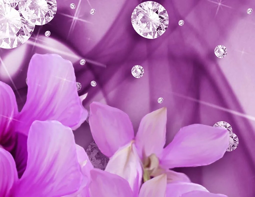 Abstraktní obraz fialové květy Velikost (šířka x výška): 120x90 cm