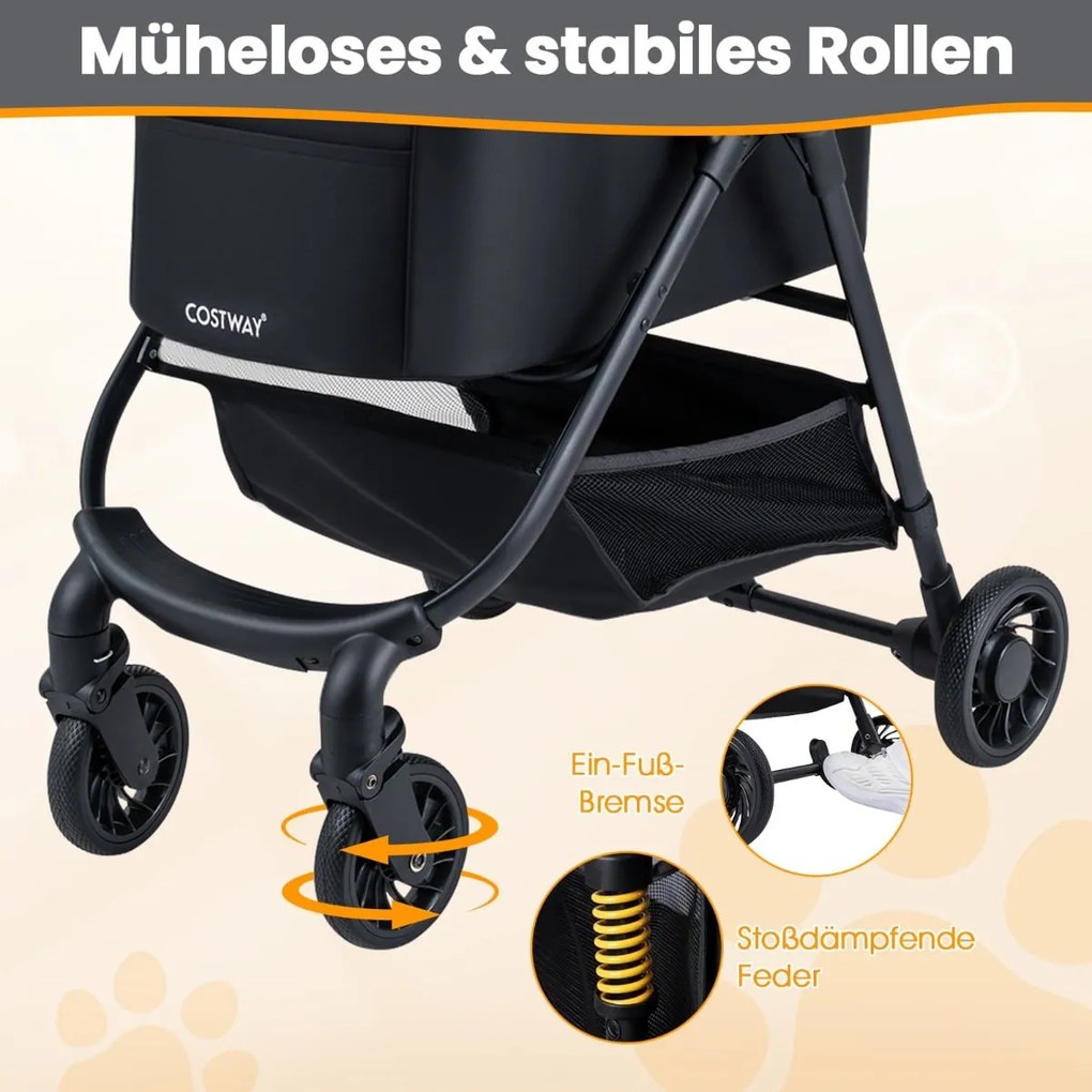 Costway 3 v 1 Pet Buggy s odnímatelným nosičem a nastavitelnou