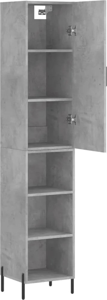 Skříň highboard betonově šedá 34,5x34x180 cm kompozitní dřevo 3198989