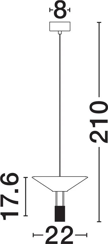 Matně černé hliníkové LED závěsné svítidlo se stínidlem z akrylového skla ø 22 cm Anafi – Nova Luce