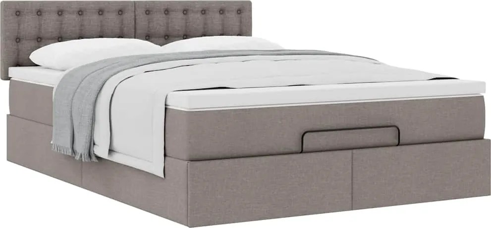 Osmanský postel s matrací taupe 140x200 cm textil 3311633