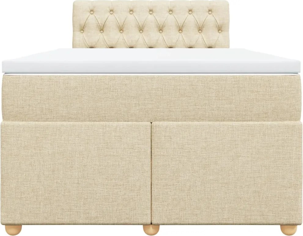 Box spring postel s matrací krémová 120x200 cm textil 3286659