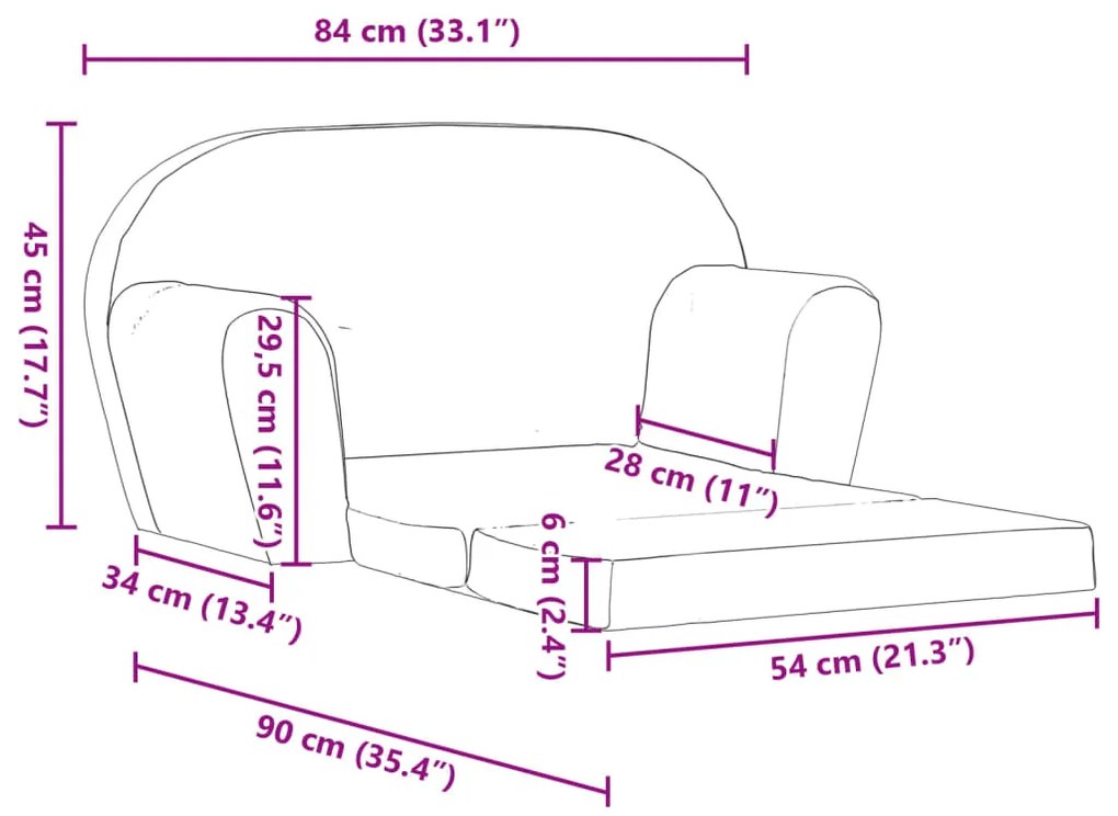 vidaXL Marketos Dětská rozkládací pohovka / lehátko, šedá