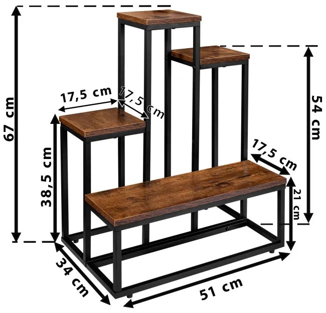 Stojan na květiny ANTIRES RUSTIC černý