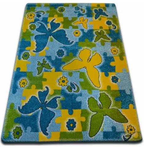Makro Abra  Dětský kusový koberec KIDS C429 Motýlci modrý 240 x 330