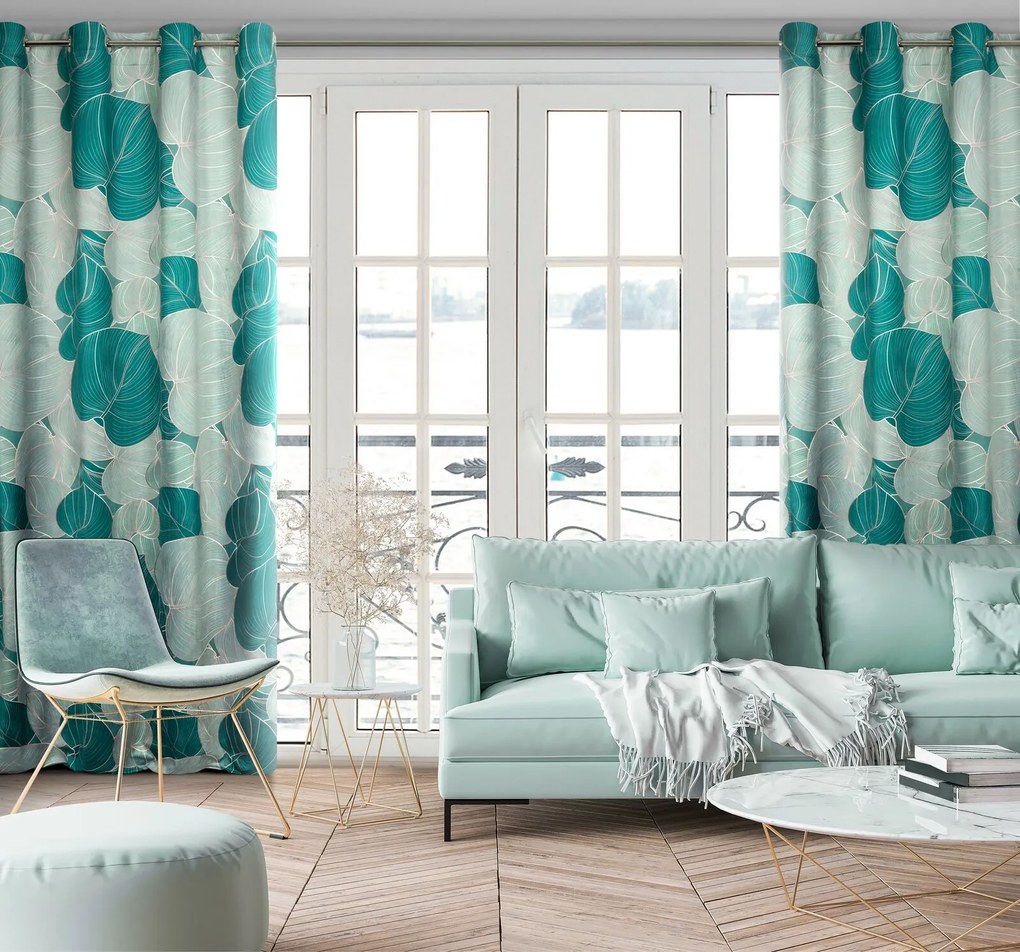 ZATEMŇOVACÍ ZÁVĚS NA KROUŽCÍCH LIMITED COLLECTION SALVIA1 140X250 CM ZELENÁ