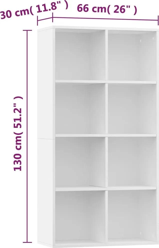 vidaXL Knihovna/příborník 66 x 30 x 130 cm dřevotříska [800153] Barva: Bílá