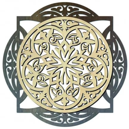 Dřevěný dekorativní obrázek s elegantním vzorem - mandala I SENTOP PR0304