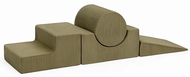 Khaki manšestrové pěnové hřiště 45x170x30 cm Montessori – Meowbaby