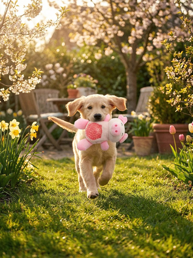 Sinsay - Plyšová hračka pro psa s míčkem uvnitř - pastelová růžová