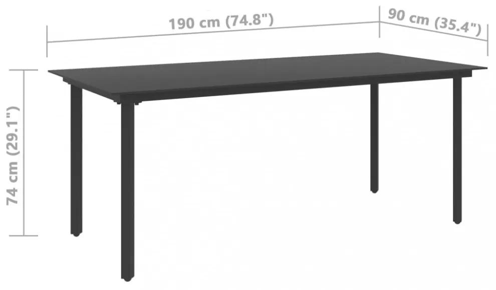 Zahradní jídelní stůl černá / sklo Dekorhome 80x80x74 cm