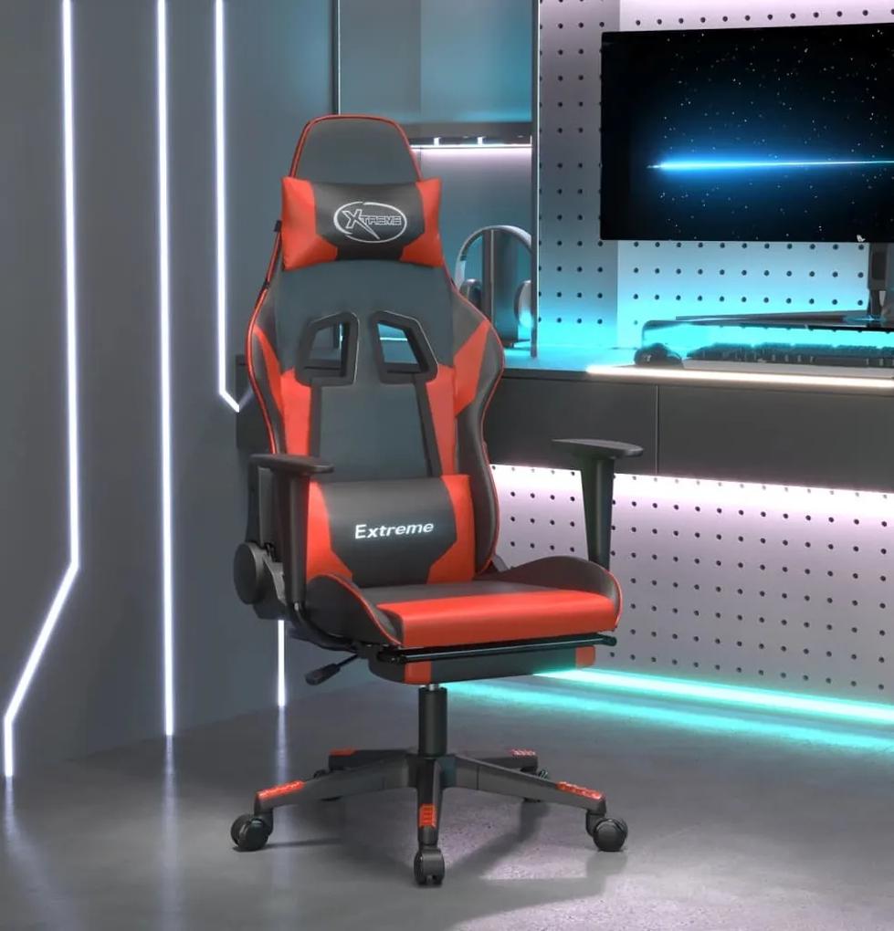 vidaXL Masážní herní židle s podnožkou umělá kůže [345465] Barva: Černá a oranžová