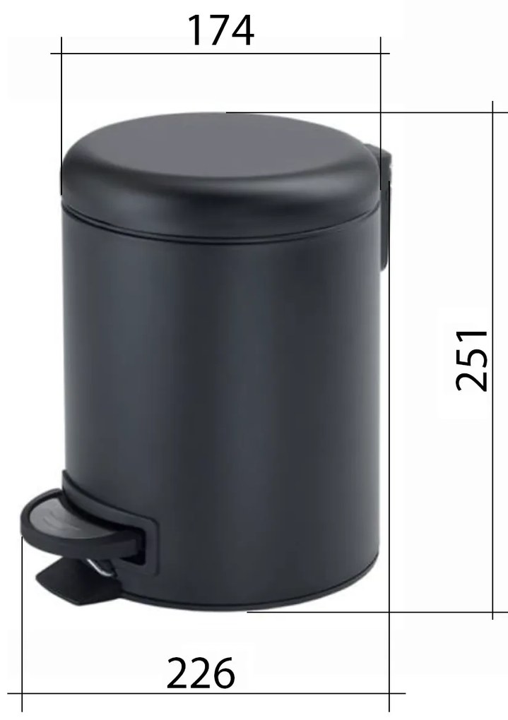 Gedy Gedy, POTTY odpadkový koš 3l, Soft Close, gun metal, 320981