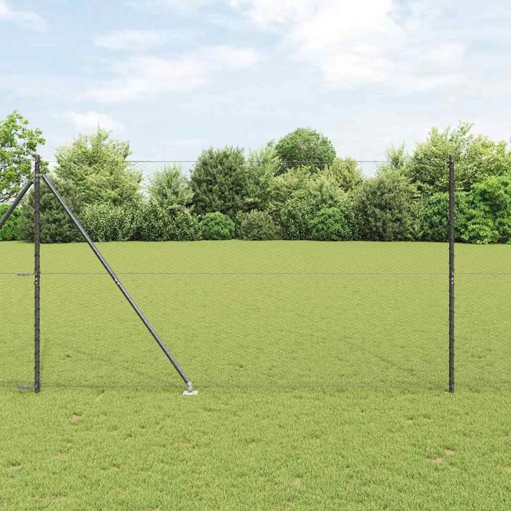 Hexagonální plot s podpěrou 100 x 1,6 m Ocel potažená PVC Šedá 3353321