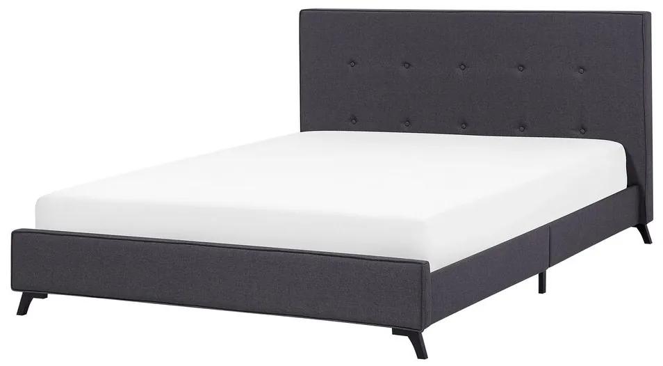 Čalouněná postel 140 x 200 cm tmavě šedá AMBASSADOR Beliani