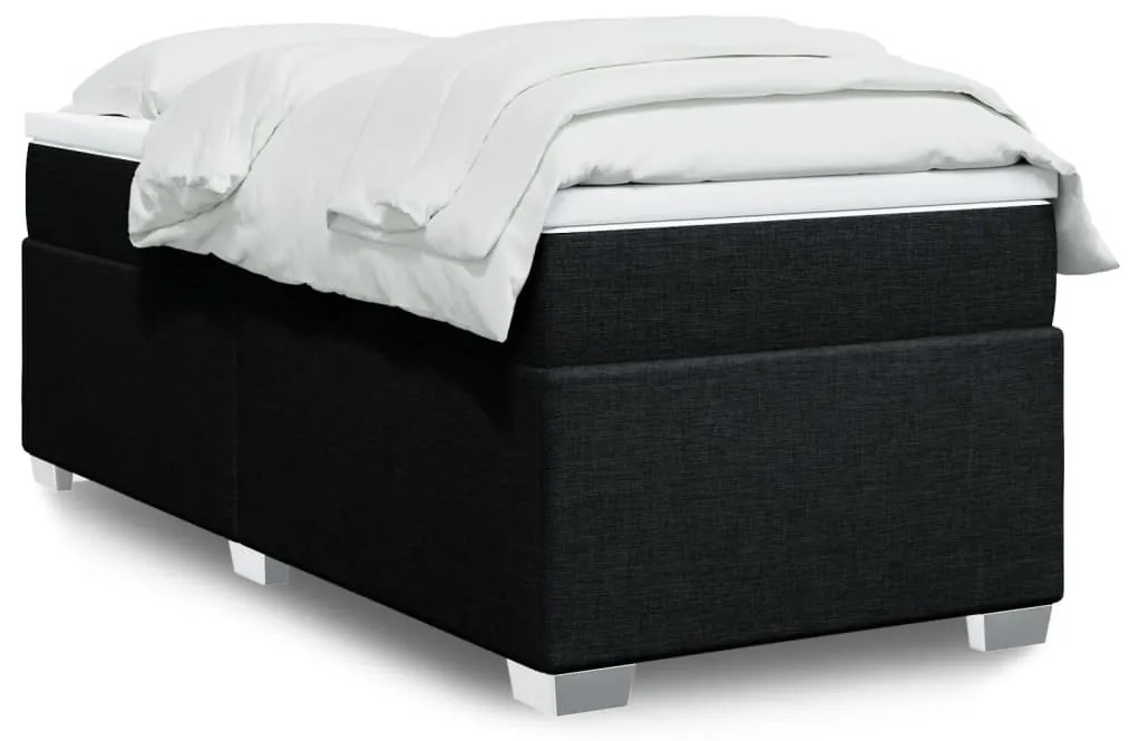 Box spring postel s matrací černá 90x190 cm textil 3285097